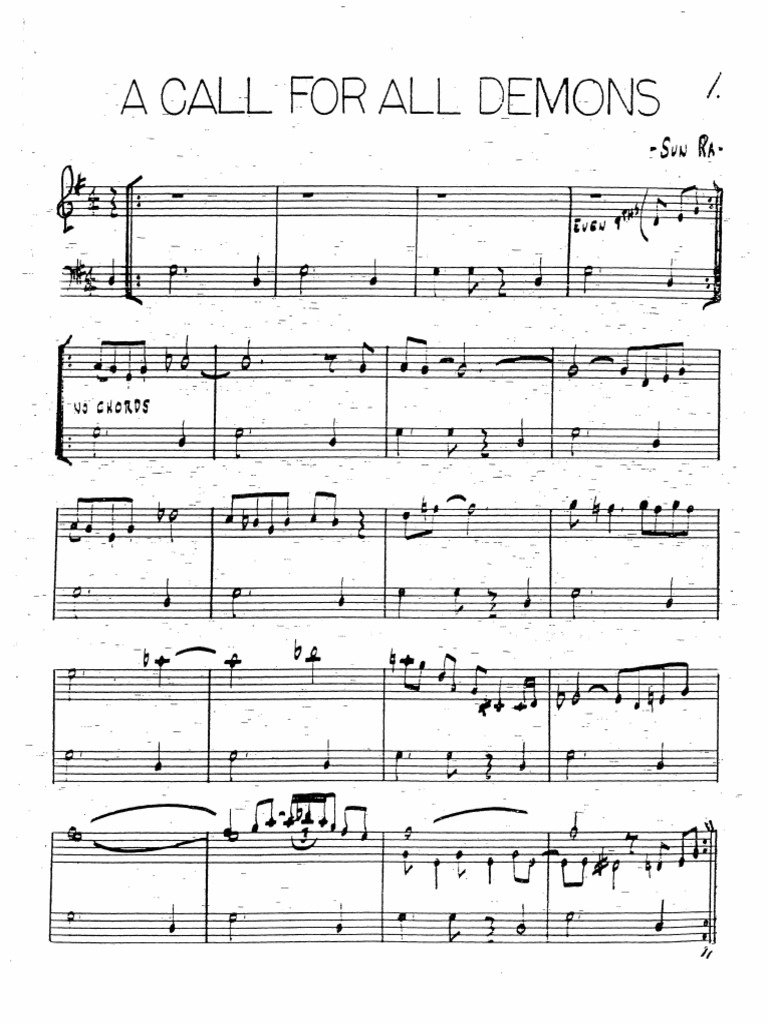 A Call For All Demons (Sun Ra) | PDF