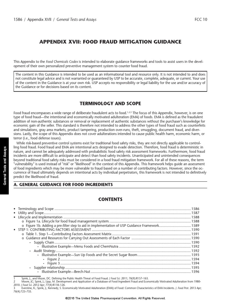 Food Fraud Mitigation Guidance | PDF | Audit | Supply Chain
