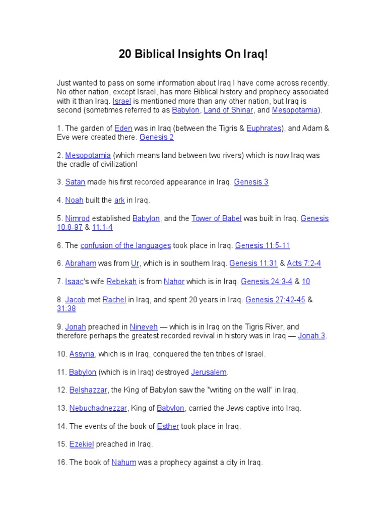 20 Biblical Insights On Iraq | PDF