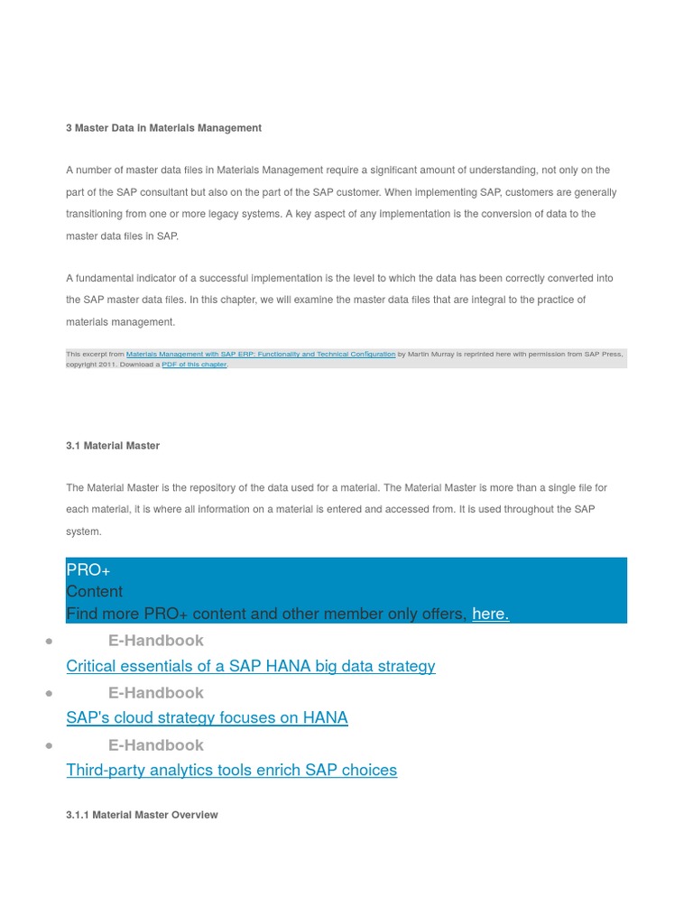Sap Master Data in Materials Management | PDF | Sap Se | Icon (Computing)