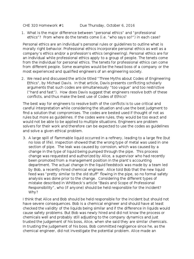 Che 320 HW1 | PDF | Social Psychology | Epistemology