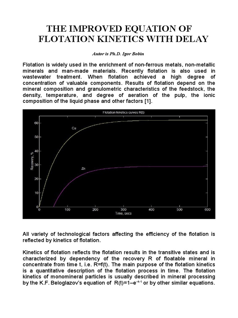 The Improved Equation of Flotation Kinetics With Delay | PDF | Laplace ...