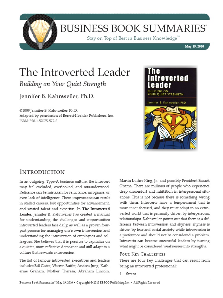 Introvert Leaders | PDF | Extraversion And Introversion | Leadership
