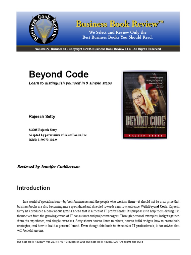 Beyond Code PDF | Download Free PDF | Leadership | Consultant