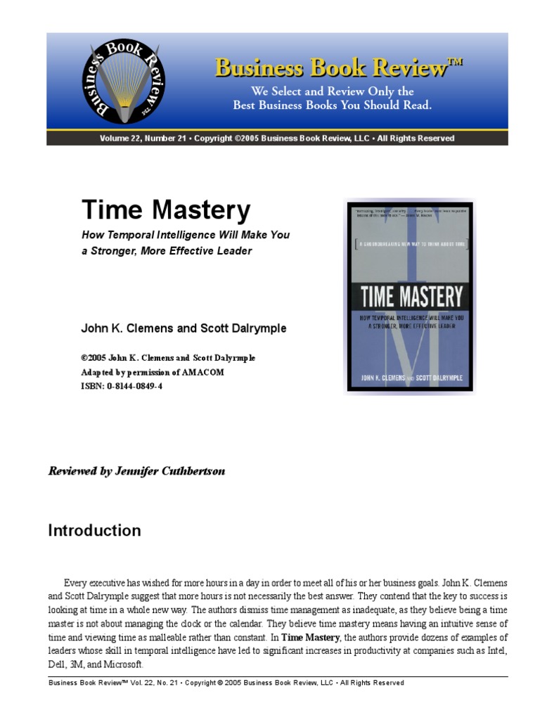 Time Mastery PDF | PDF | Time | Leadership