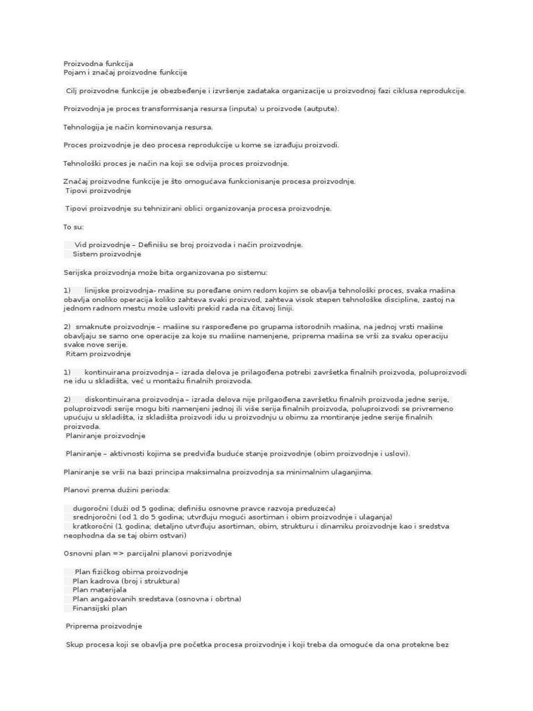 Proizvodna Funkcija | PDF