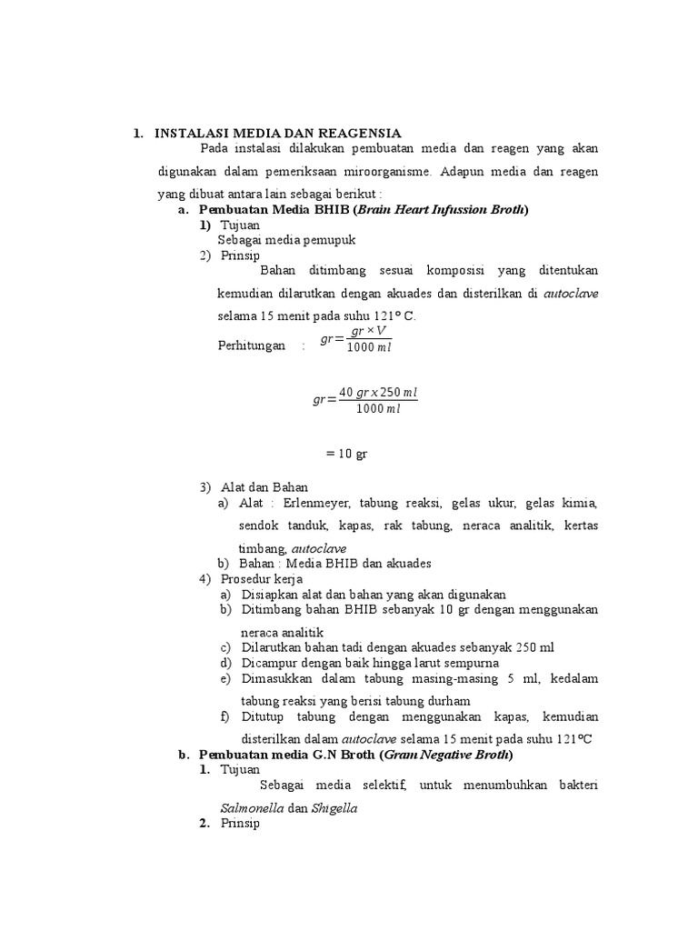 Instalasi Media Dan Reagensia Baru | PDF Instalasi Media Dan Reagensia Baru | PDF