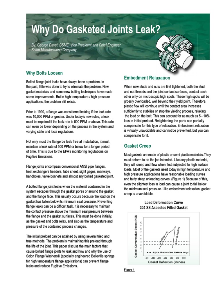Why Do Gasketed Joints Leak?: Why Bolts Loosen Embedment Relaxation ...