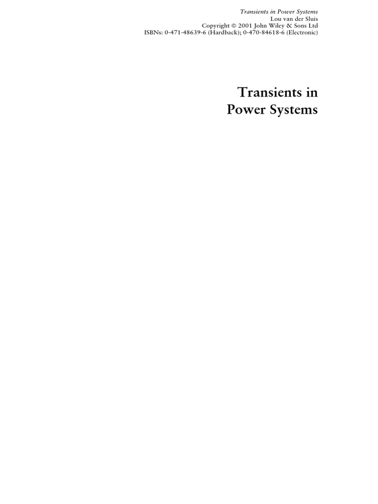 POWER Transients in Power Systems 217 P PDF | PDF | Capacitor | Transformer