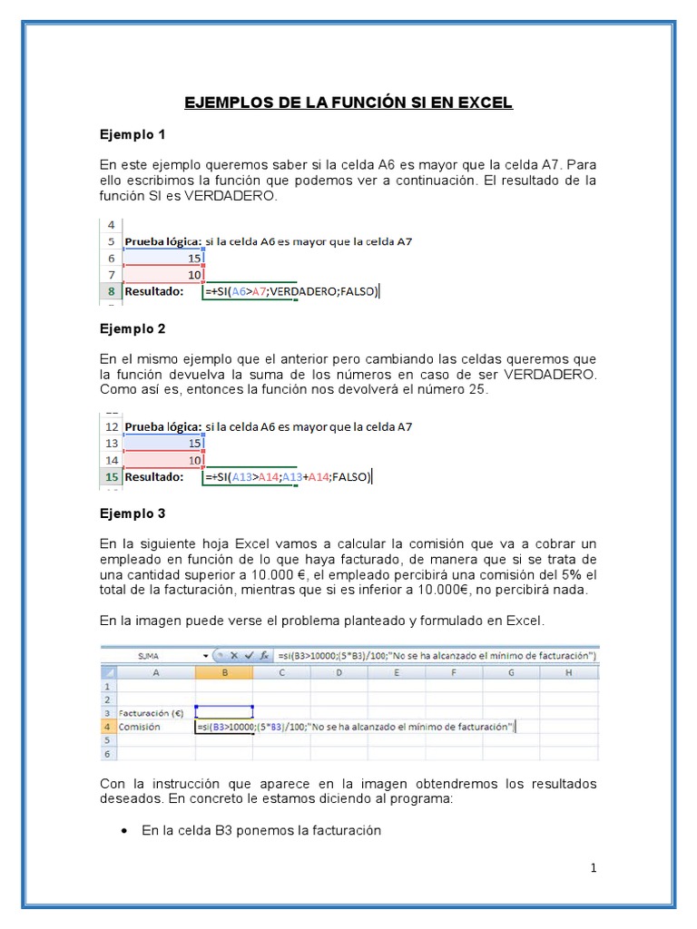Ejemplos de Funciones Excel Avanzado | PDF | Fórmula | Microsoft Excel