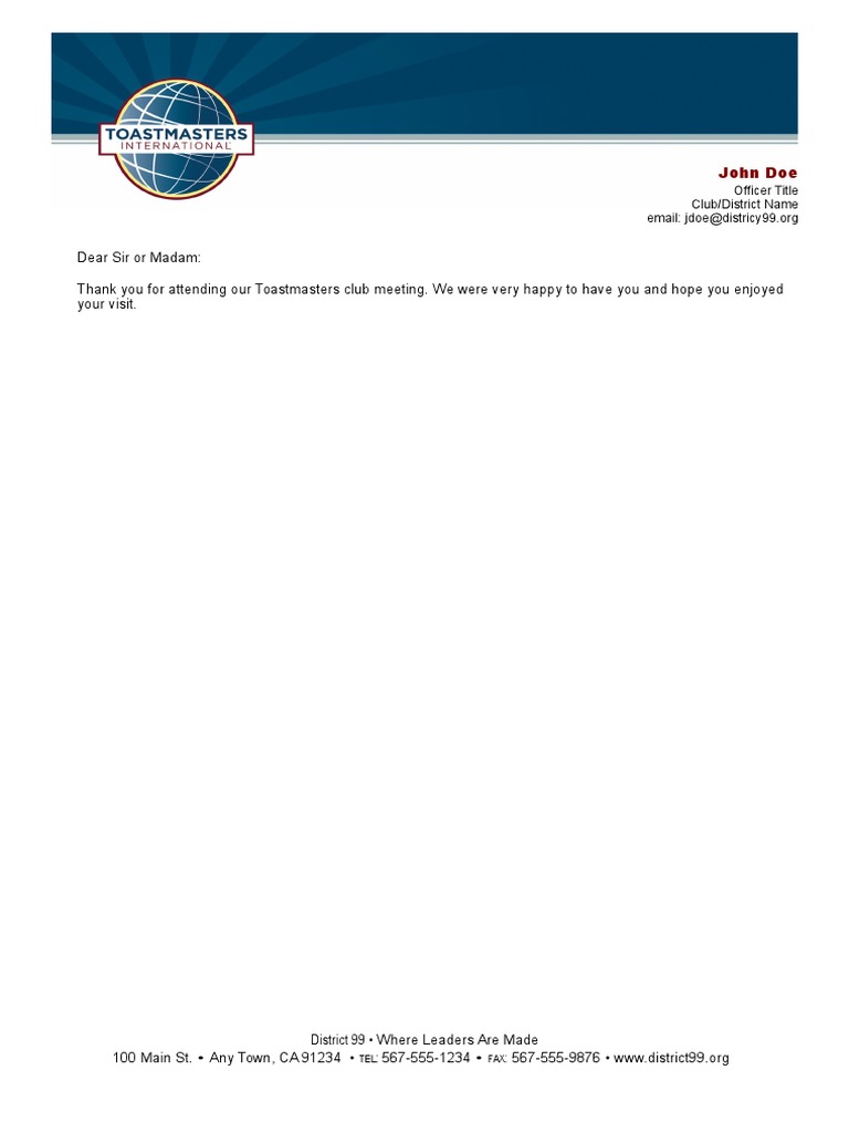A 4 Club Letterhead Word | PDF
