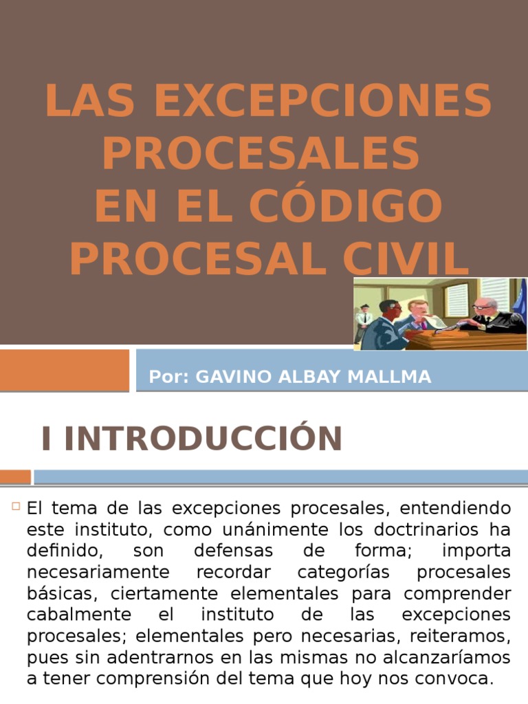 Diplomado Procesal Civil - LAS-EXCEPCIONES-PROCESALES-GAVINO | PDF ...