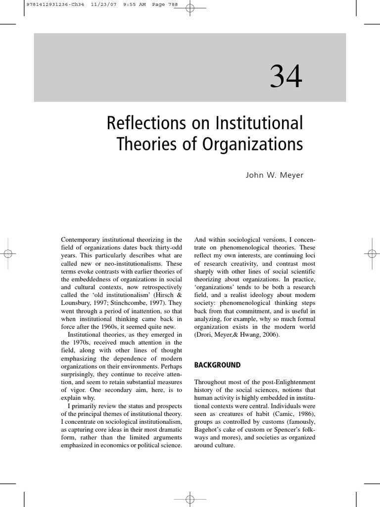 Institutional Theories in Organizations | PDF | Social Science | Sociology