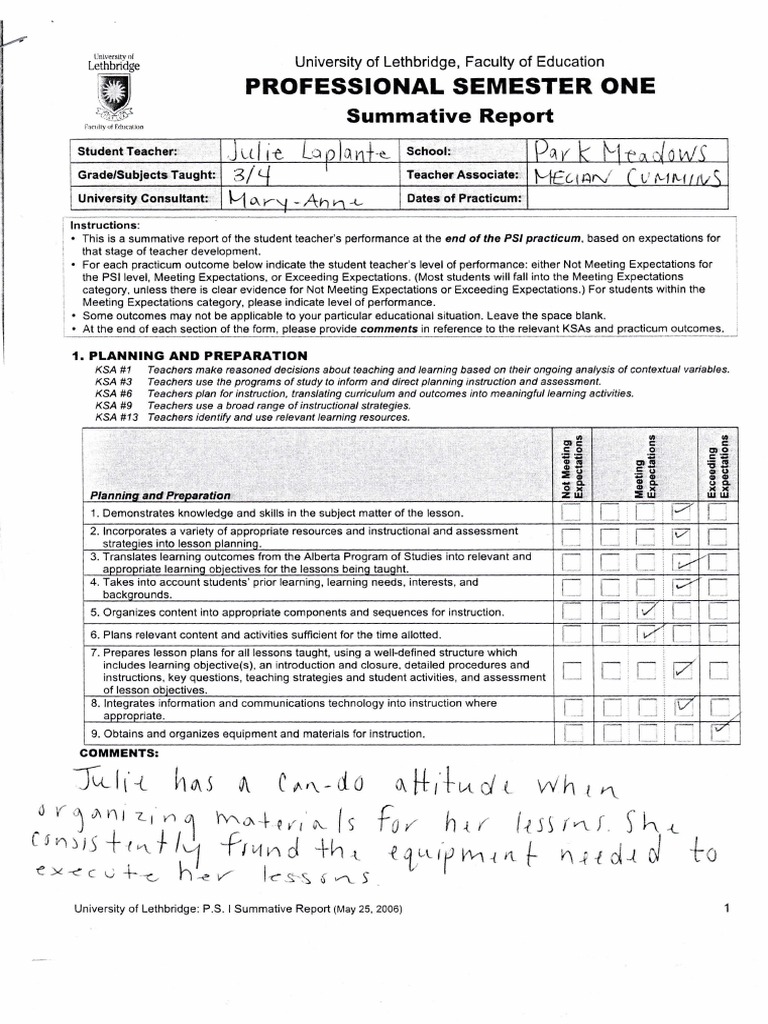 Psi Summative Report | PDF | Educational Assessment | Teachers