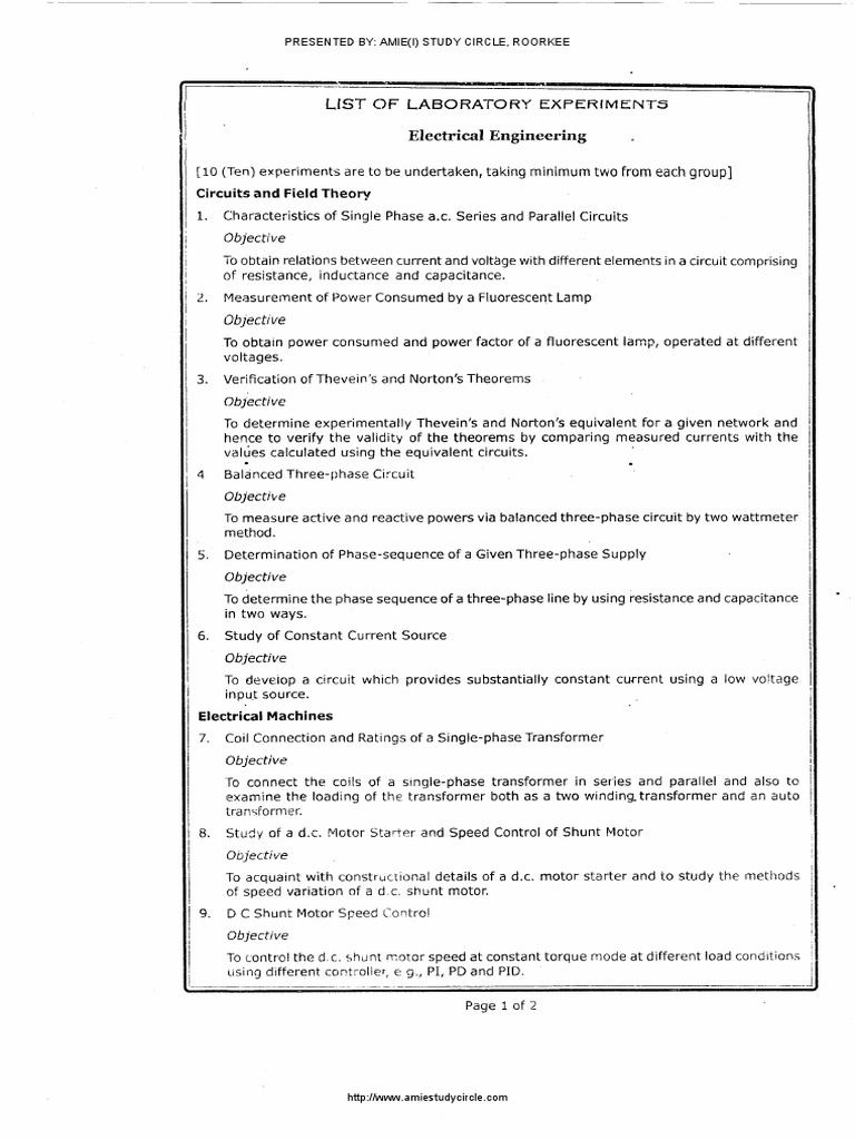 Amie Lab Electrical | PDF
