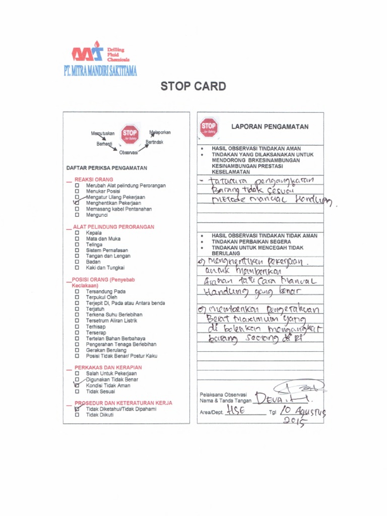 Stop Work Card Report | PDF