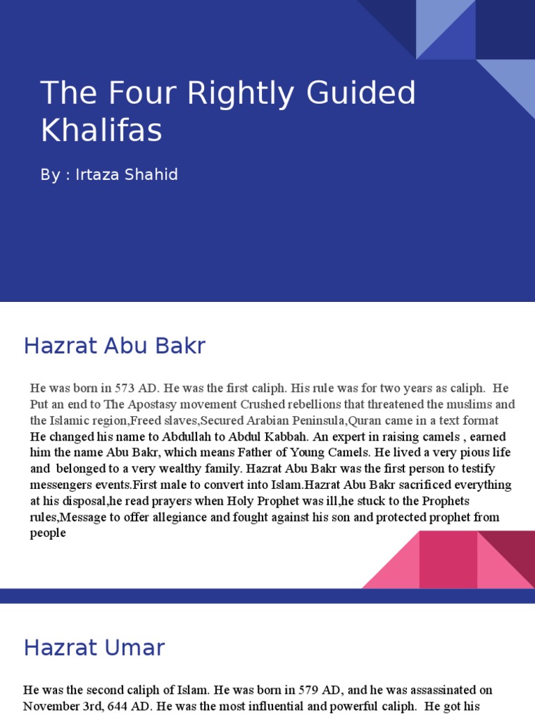 The Four Rightly Guided Khalifas | PDF | Ali | Caliphate