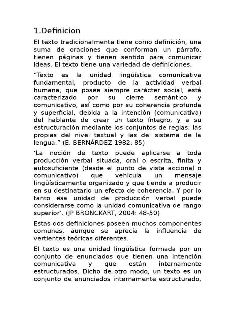 Definición y Elementos del Texto | PDF | Lingüística | Comunicación