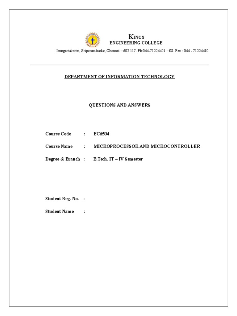 Microprocessor & Microcontroller Course Guide | PDF | Art | Computers