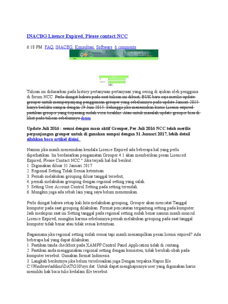 INACBG Lisence Expired | PDF