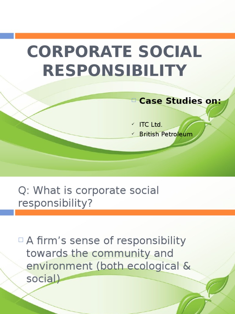 Corporate Social Responsibility: Case Studies On | Download Free PDF ...