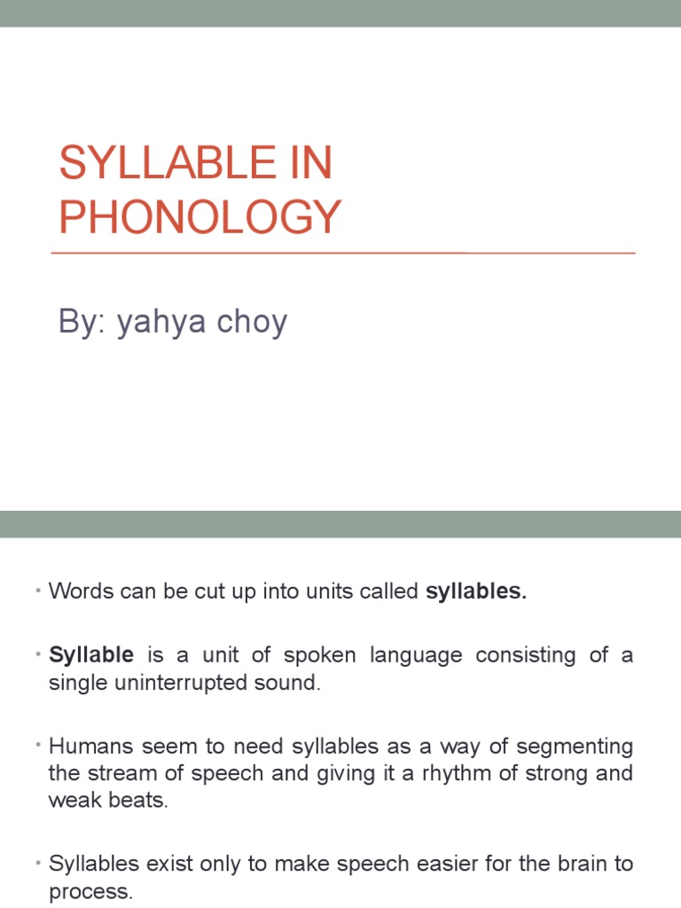 Q5-Syllable in Phonology | PDF