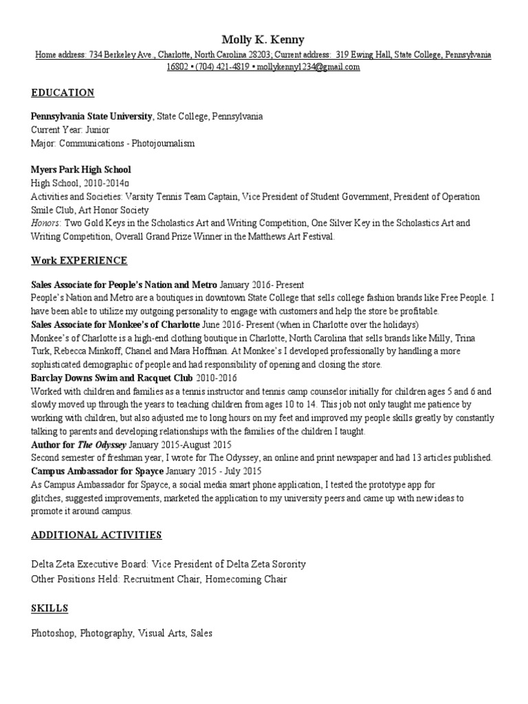 Molly K. Kenny: Resume Overview | PDF | Career & Growth | Social Science