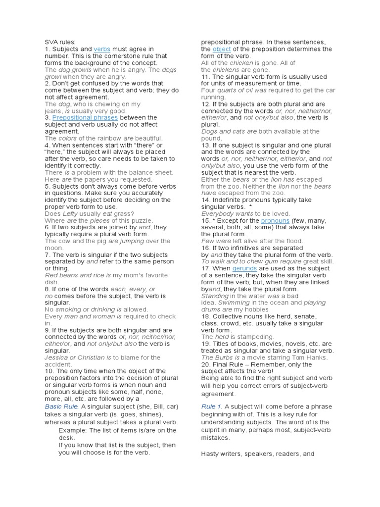 Compilation of Grammar Rules | PDF | Grammatical Number | Verb