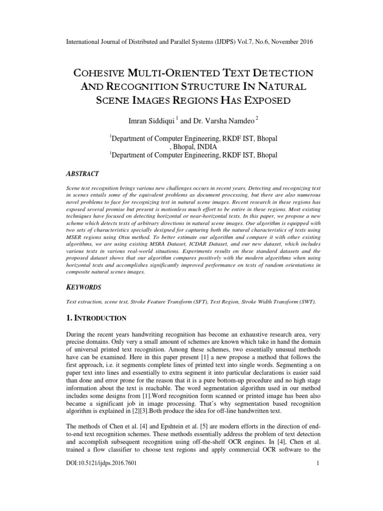 Cohesive Multi Oriented Text Detection And Recognition Structure In Natural Scene Images Regions