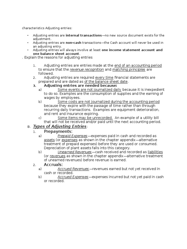 Types of Accounts Requiring Adjustment | PDF