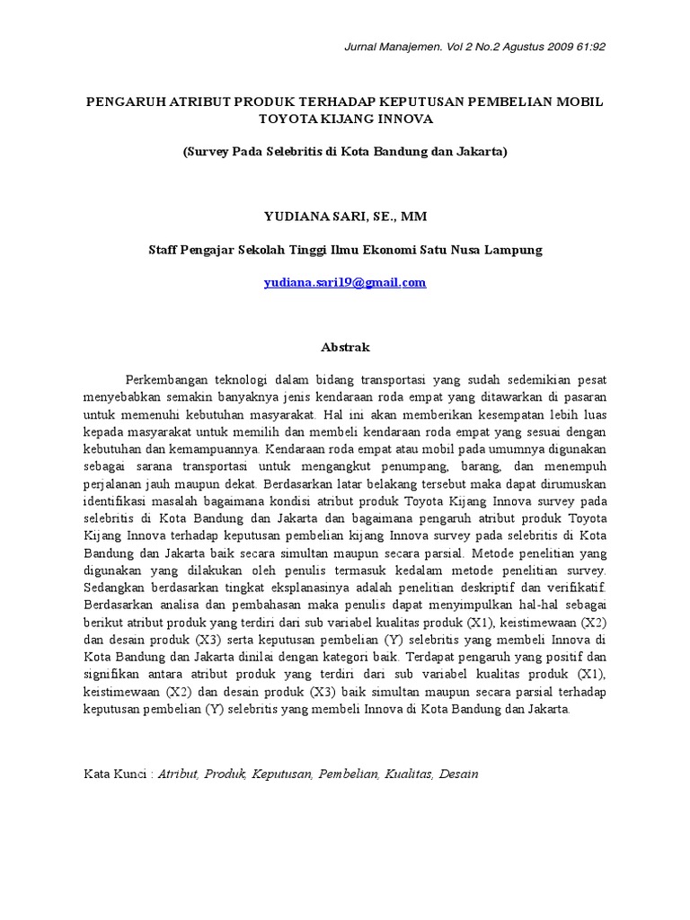 Abstrak Jurnal - Yudiana | PDF | Seni | Teknologi & Rekayasa