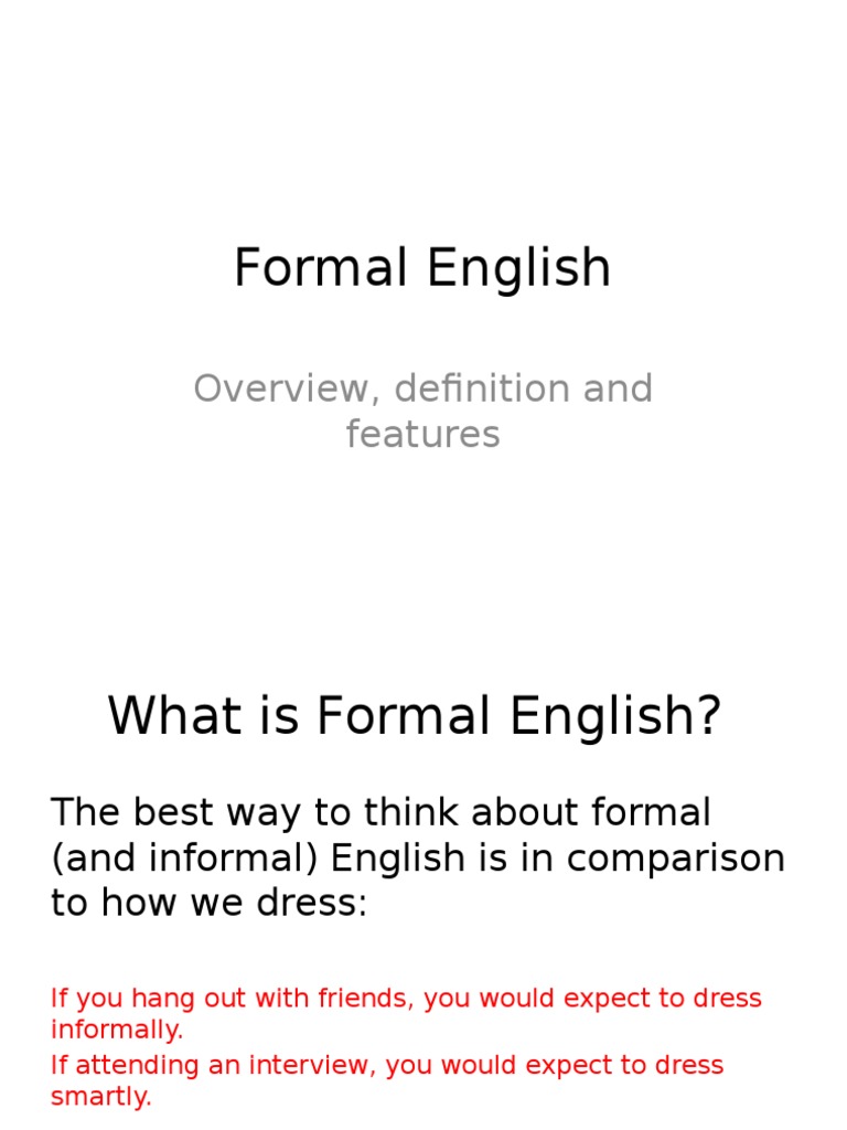En102 Lecture Formal English | PDF