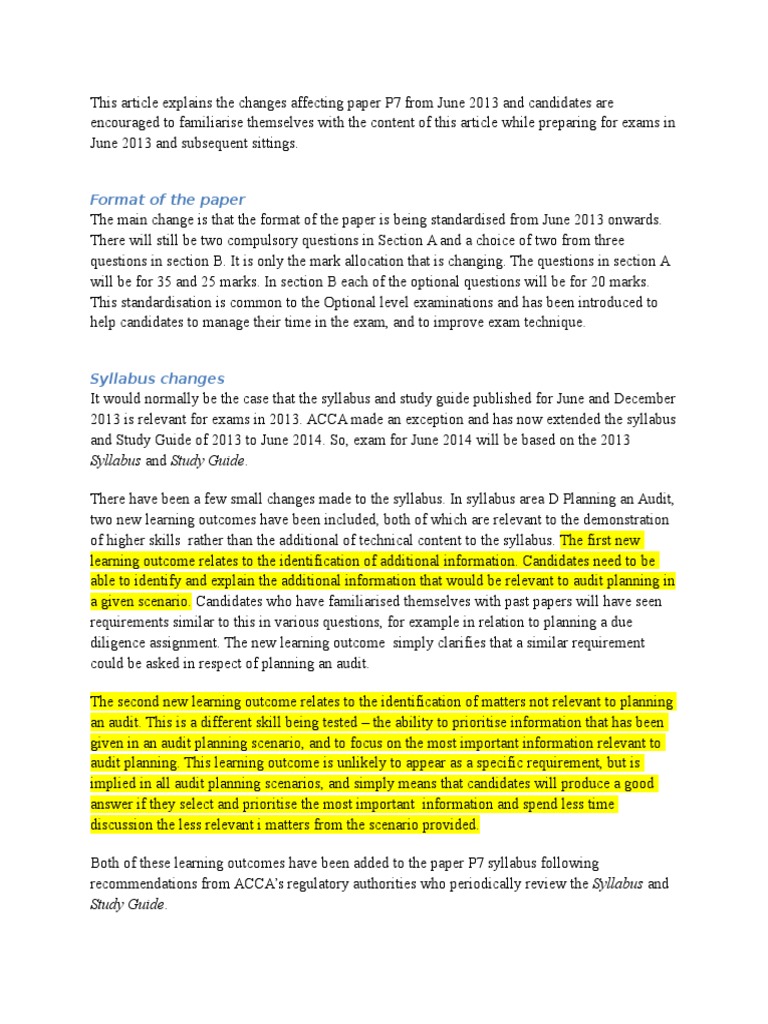 ACCA Exam Tips For Paper | PDF | International Financial Reporting ...