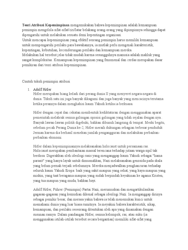 Contoh Pemimpin Atribusi | PDF
