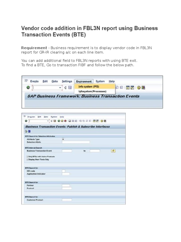 Vendor Code Addition in FBL3N Report Using Business Transaction Events ...