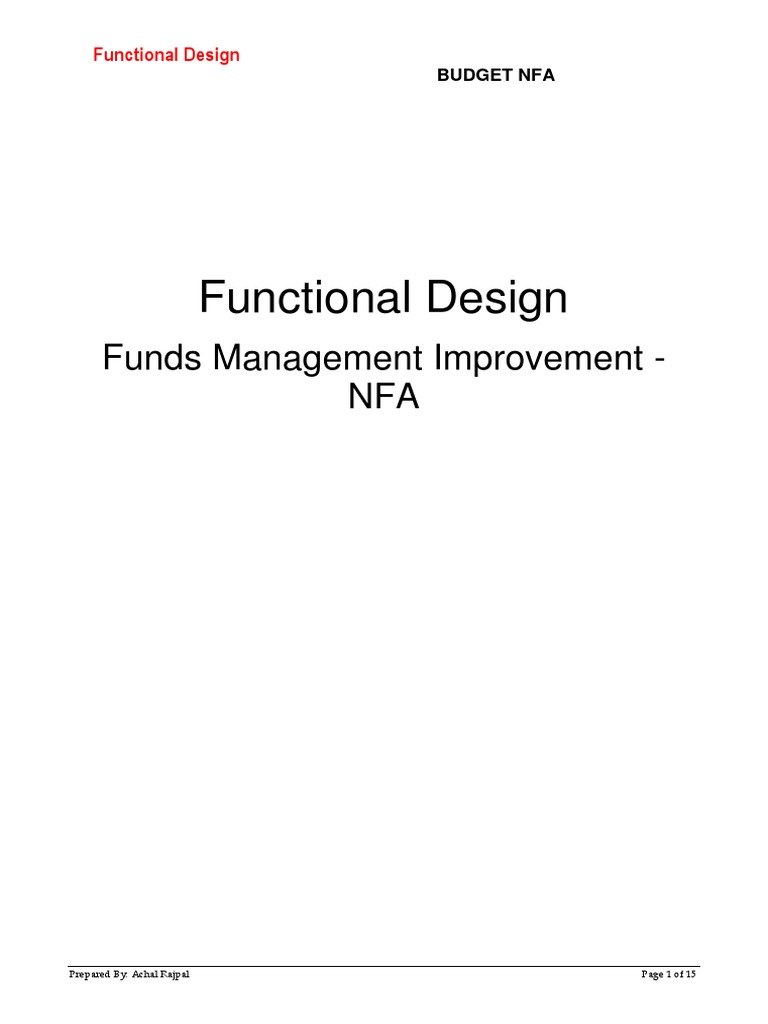Functional Specification Document - NFA | PDF | Specification ...