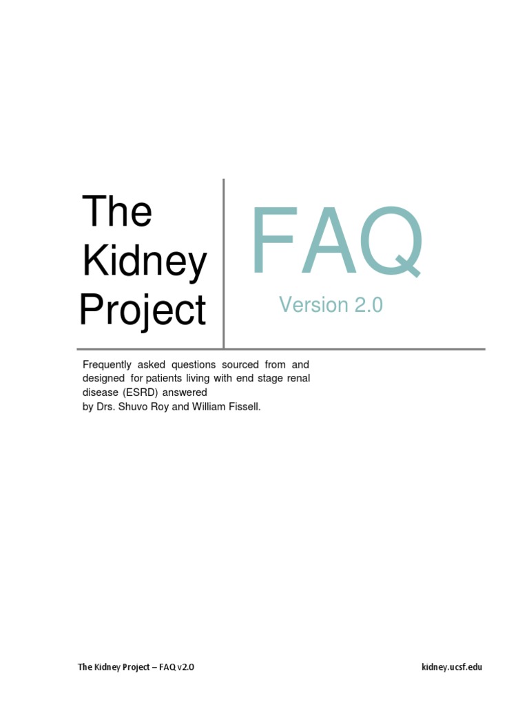 UCSF Kidney Project: Patient FAQs | PDF | Clinical Trial | Adverse Effect