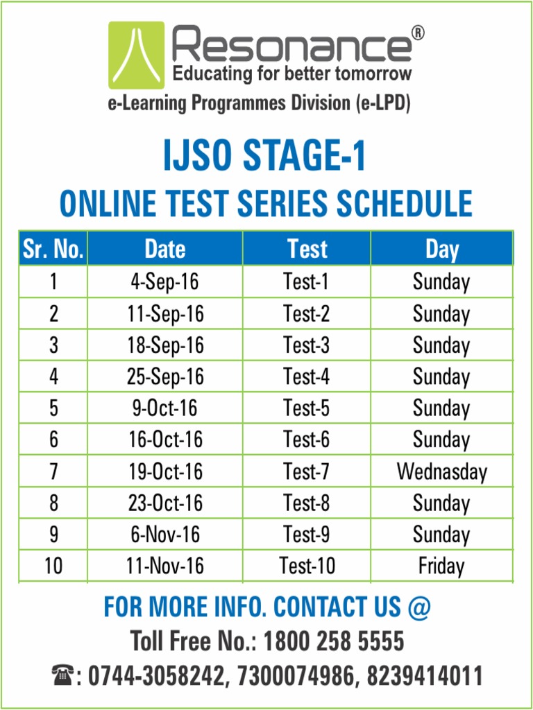 IJSO Stage-1 Online Test Schedule | PDF | Technology & Engineering