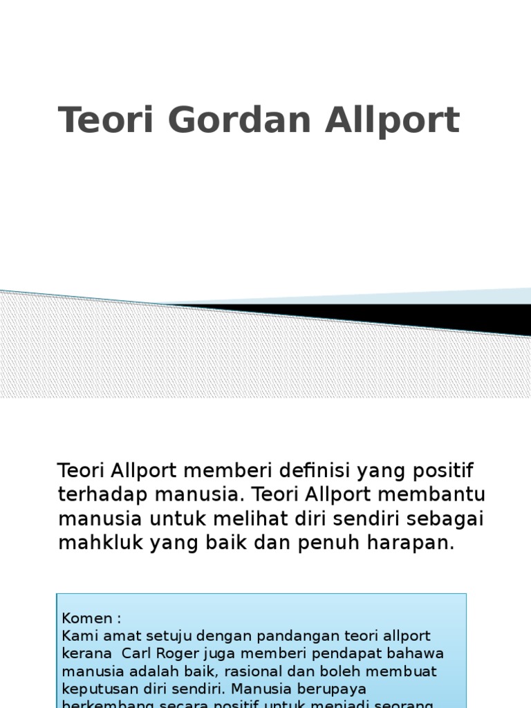 Teori Gordan Allport | PDF | Sains & Matematika
