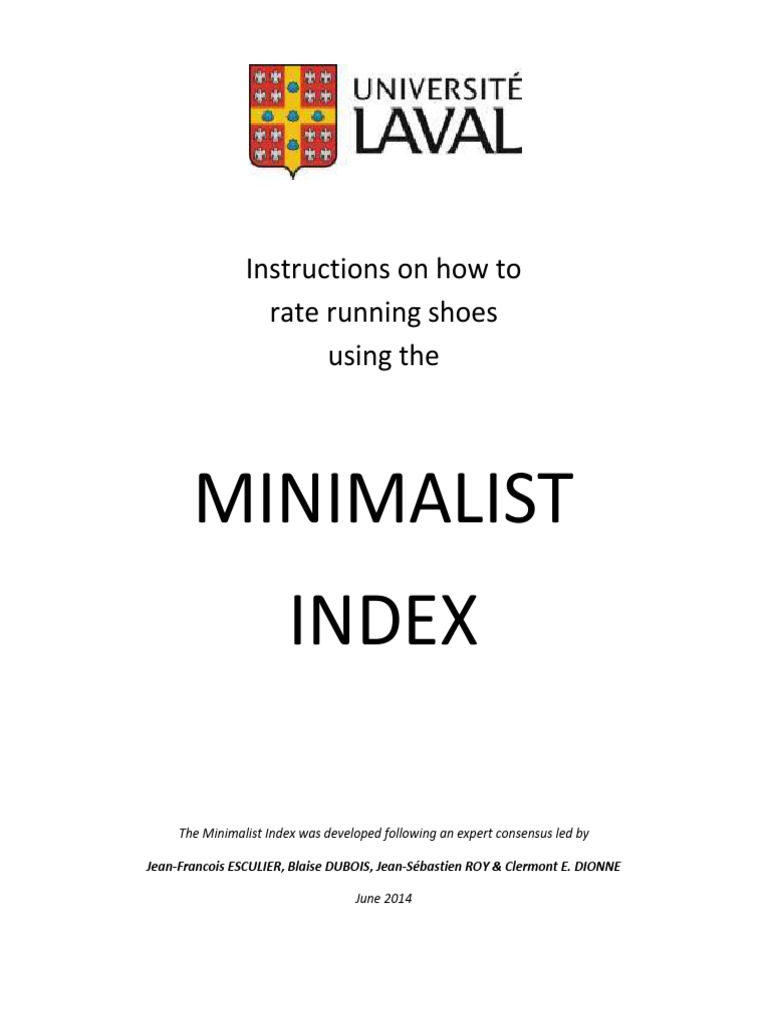 Minimalist Index: Instructions On How To Rate Running Shoes Using The ...
