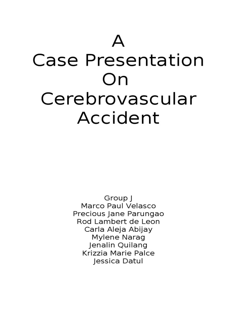 Case Study On CVA PDF | PDF | Central Nervous System | Stroke