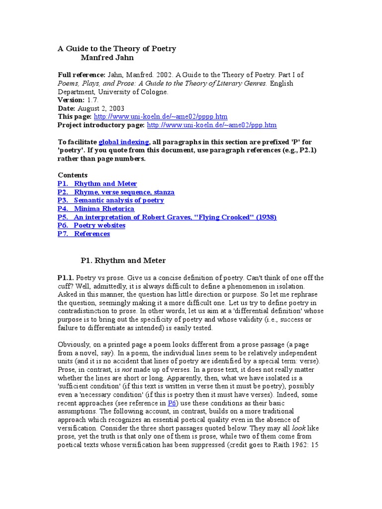 Theory and Structure of Poetry | PDF | Metre (Poetry) | Poetry