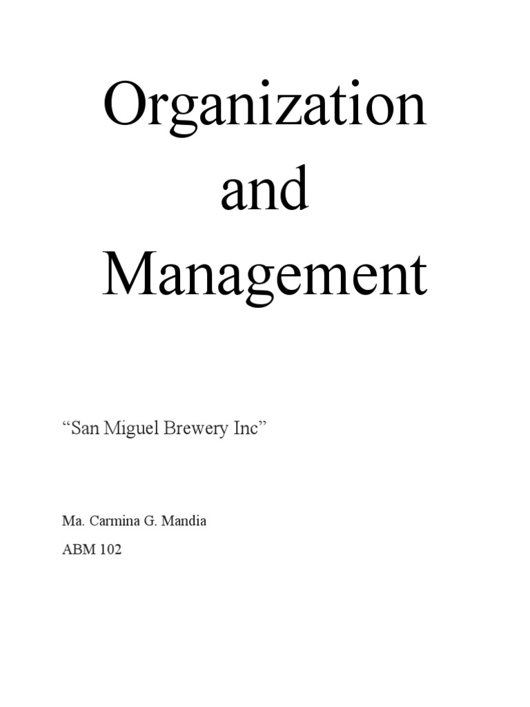 Organization and Management | PDF