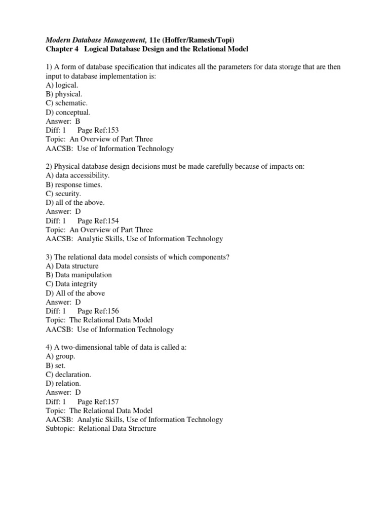 Chapter 4 Logical Database Design And The Relational Model Pdf Relational Database 5359