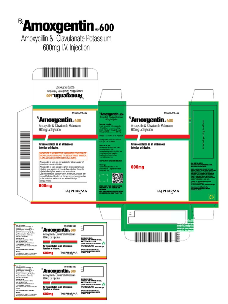 Amoxgentin - Amoxycillin & Potassium Clavulanate Injection - Export ...
