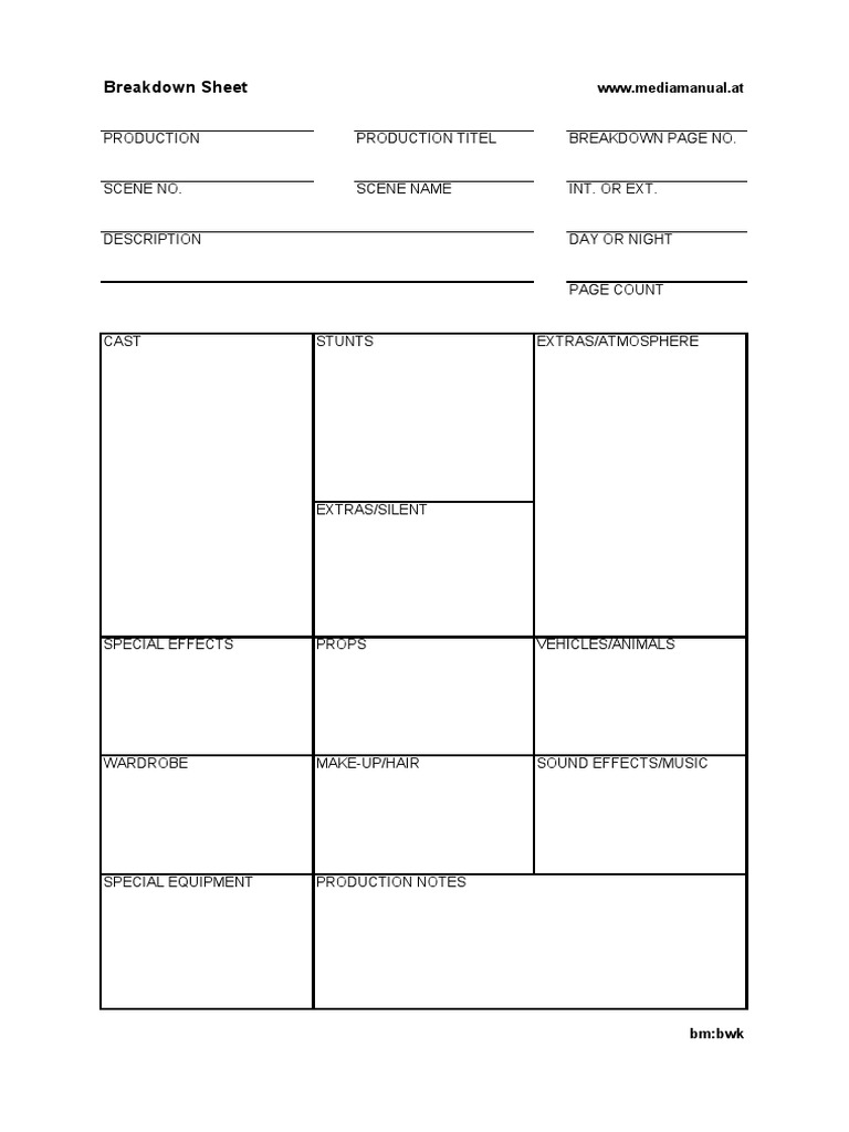Breakdown Sheet: WWW - Mediamanual.at | PDF