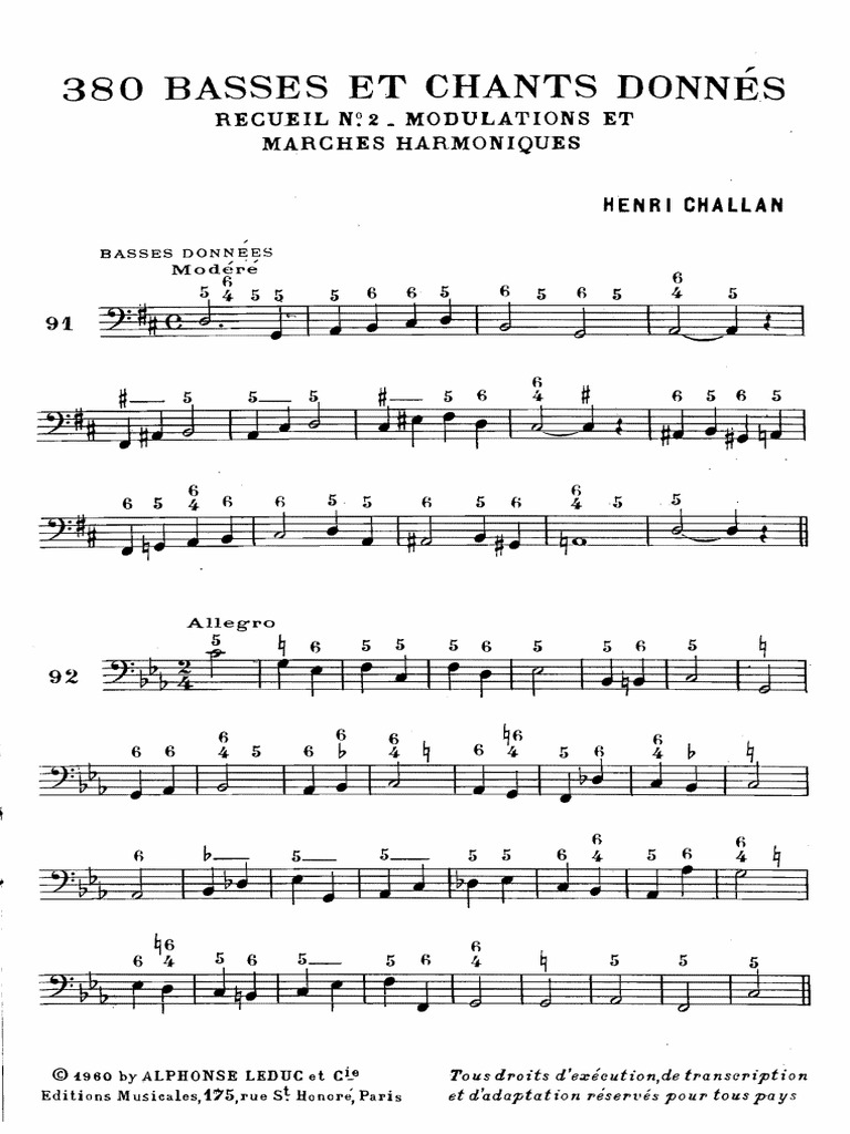 Henri CHALLAN 2 Modulations Et Marches Harmoniques | PDF | Arts du ...