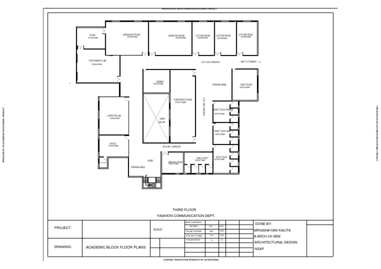 Academic Block Floor Plans: Fashion Communication Dept. Third Floor | PDF