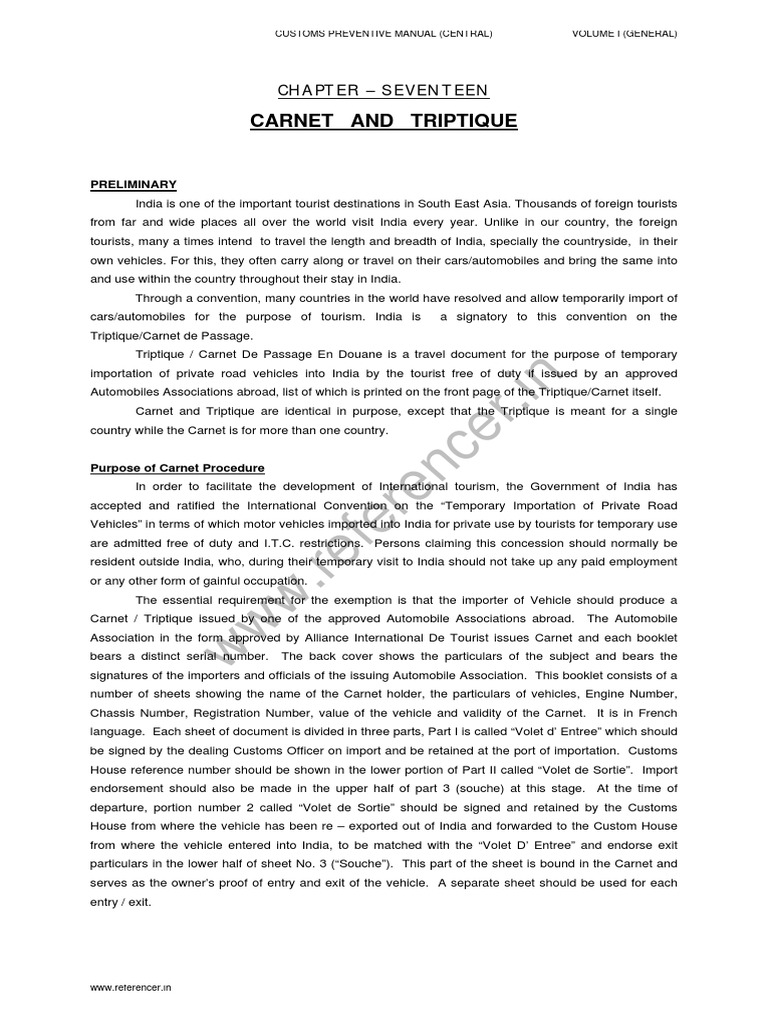 Procedures for Temporary Import and Re-export of Private Vehicles in ...