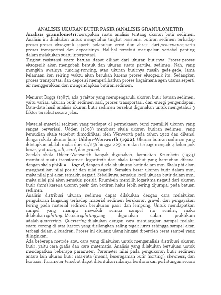 Analisis Ukuran Butir Pasir | PDF